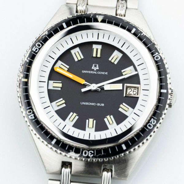 UNIVERSAL GENEVE UNISONIC SUB + BOX - VINTAGE TUNING FORK DIVER ...