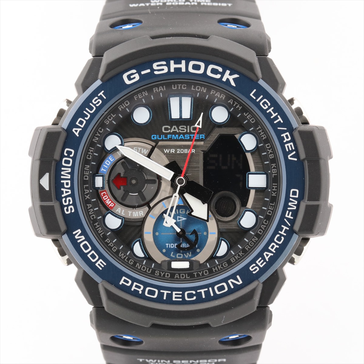[Used] Casio G-Shock Gulf Master GN-1000B SS x Rubber Solar Black Dial ...