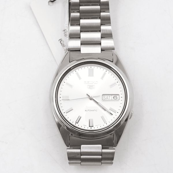Seiko 5 Automatic Silver Dial Stainless Steel 38mm Men's Watch (SNXS73 ...