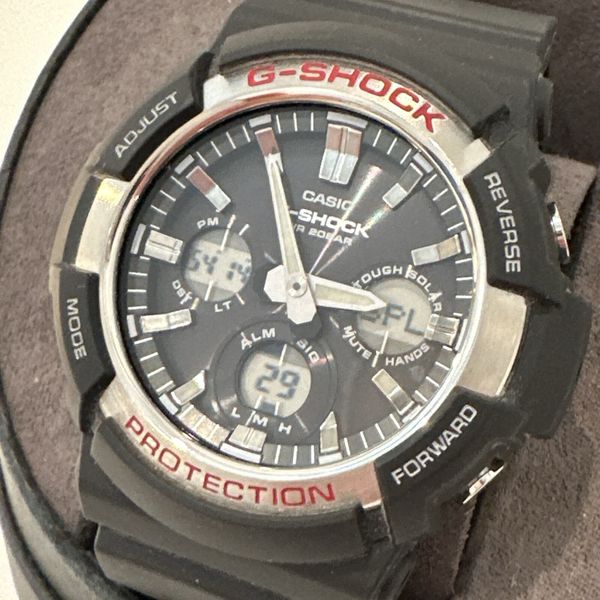 Casio G-Shock Men's Solar World Time Black Resin 50mm Watch GAS100-1A ...
