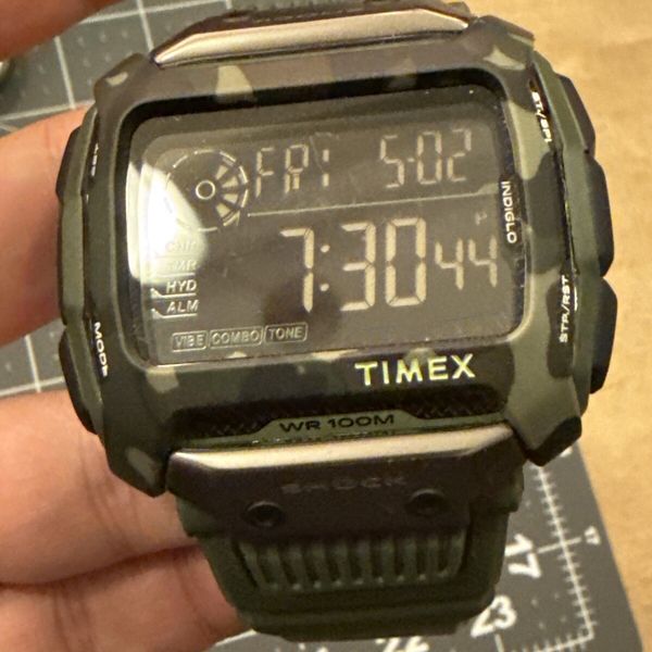 Timex Expedition Command Shock 54mm Olive Green Resin Strap Watch ...