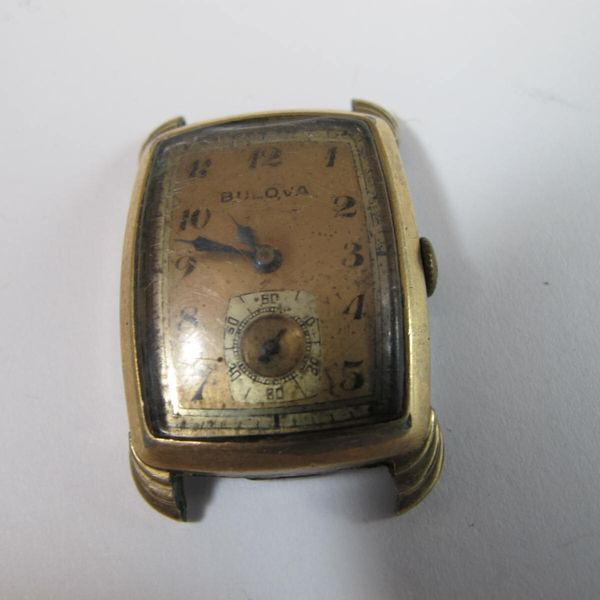 BULOVA MENS 1940 SENATOR MODEL TWO TONE DIAL RUNNING CALIBER 8AE no ...