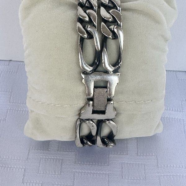 Vintage Fossil Rectangle Chain Link Bracelet Watch Silver Tone â New ...
