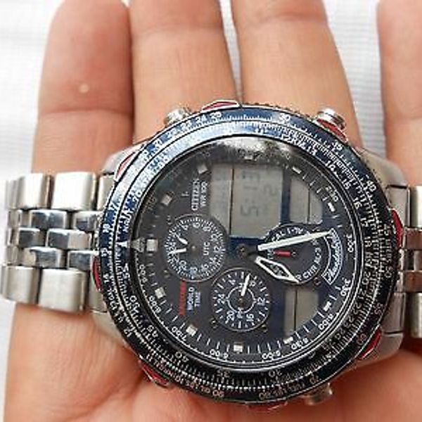 RARE CITIZEN NAVIHAWK THUNDERBIRDS WORLD TIME CHRONOGRAPH WATCH C460 ...