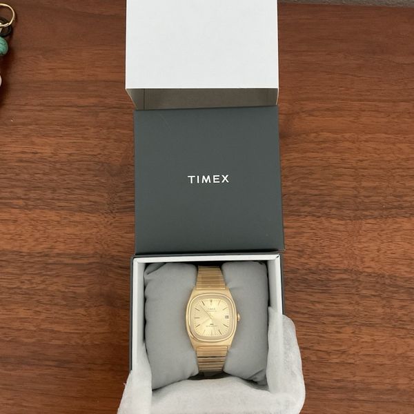 BNIB Timex 1983 E-line Reissue Gold Automatic Watch | WatchCharts ...