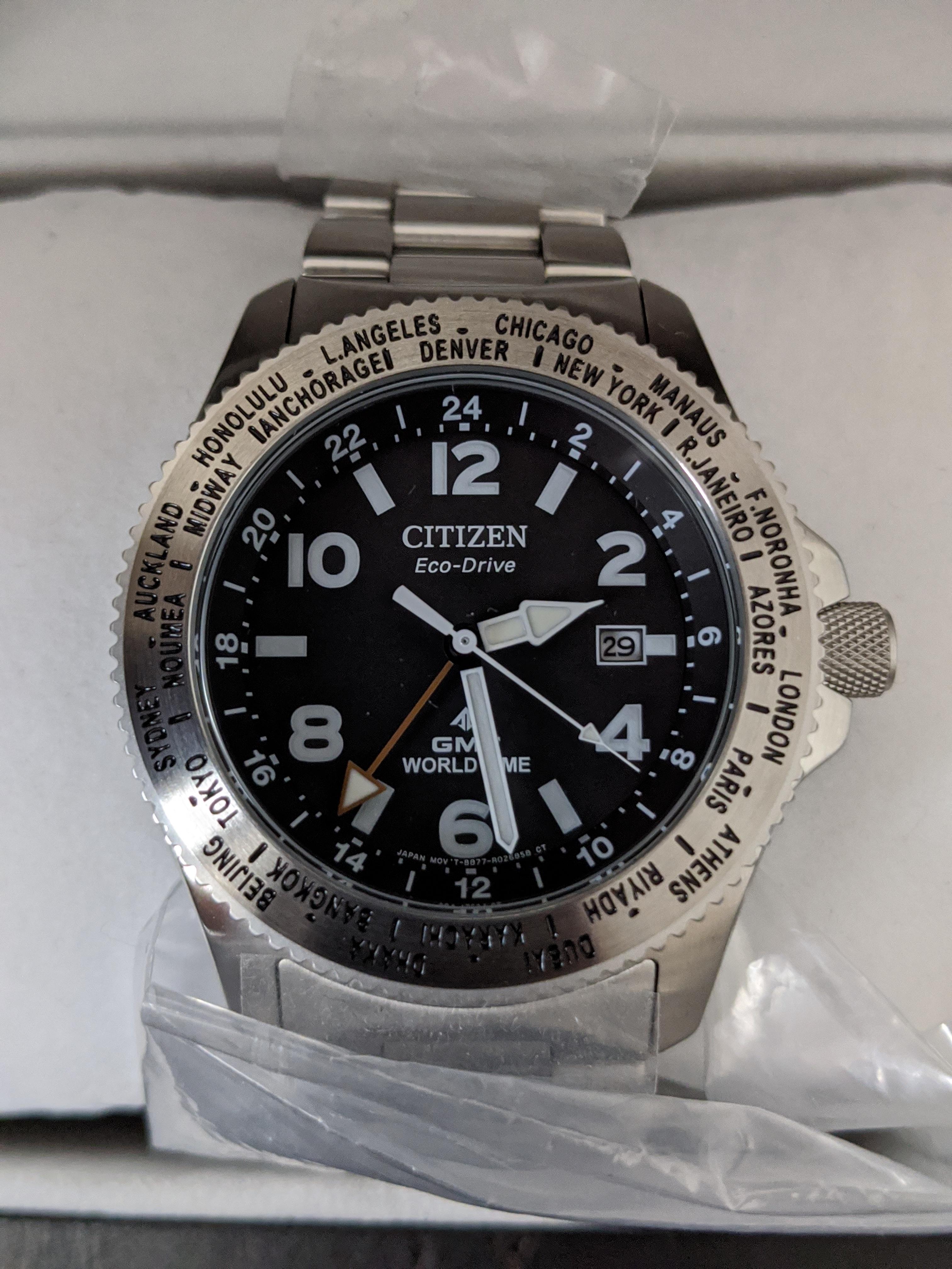 FS: Citizen Promaster Eco-Drive BJ7100-82E GMT World Time BNIB ...