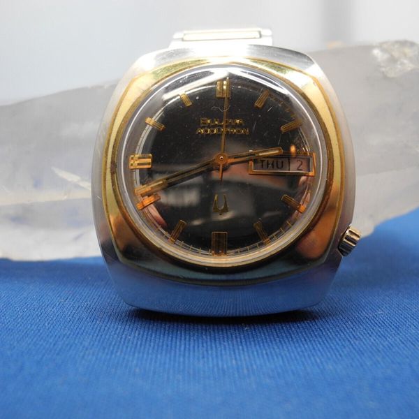 Bulova Accutron 218 silver&gold vintage watch SILVER DIAL,N5,#T11118720 ...