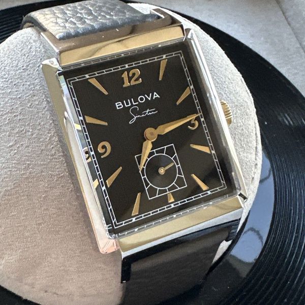 Bulova Men's Classic Frank Sinatra Quartz Gray Silver Leather Watch 30 ...