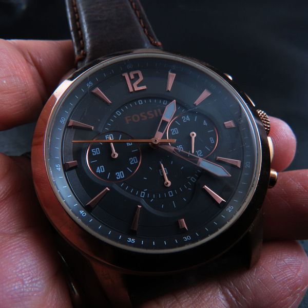 All Steel Fossil Chronograph 24 Hours Quartz Men Watch | WatchCharts ...