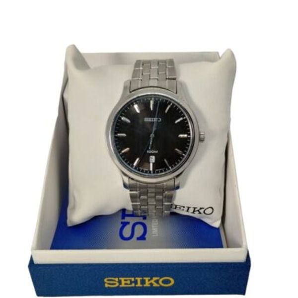 Seiko, Men's 6N42-00F0 Quartz 100M Watch Black Dial Date 41mm | WatchCharts