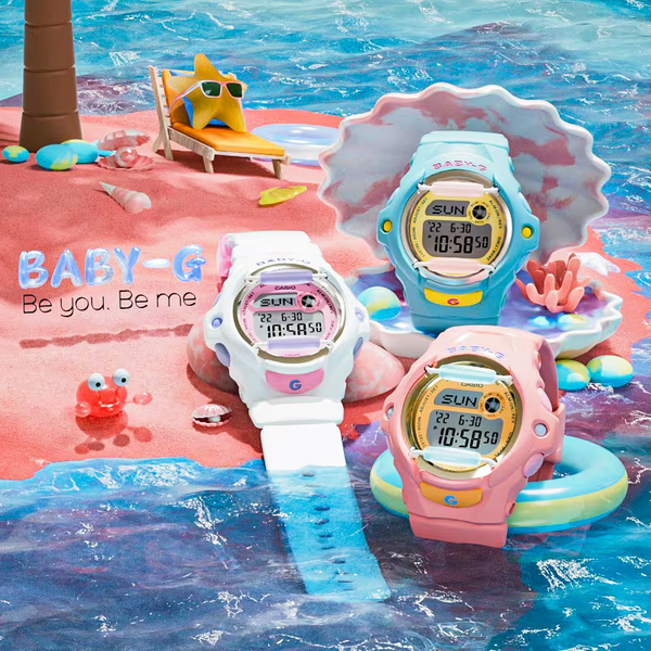 New Casio G-Shock Baby-G Playful Beach Blue Resin Strap Watch BG169PB-2 ...