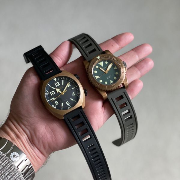 [$2,300 USD] Helson Bronze Shark Diver 45mm & Helson Bronze Buccaneer ...