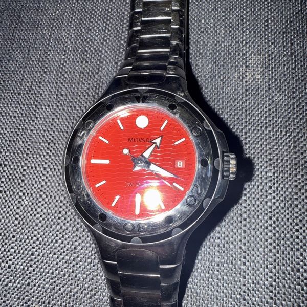MOVADO SERIES 800 (84-C5-1896) CHRONOGRAPH RED DIAL MEN'S WATCH Only No ...