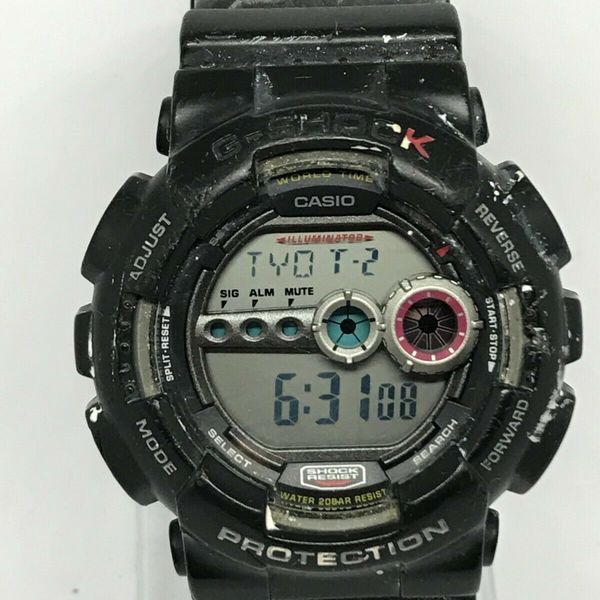 Casio G-Shock ILLUMINATOR Gents Digital Watch 3263 GD-100 Black Slicon ...