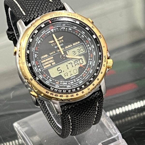 VTG CITIZEN C080-088611K DIGITAL ANALOG MULTIFUNCTION WATCH 41MM ...