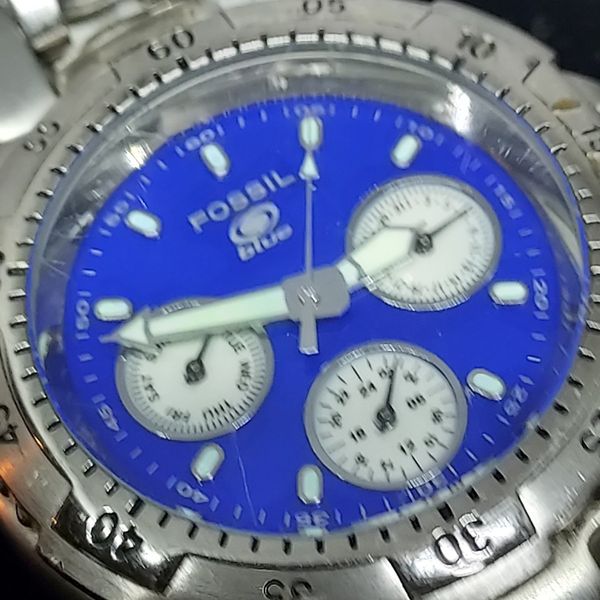 FOSSIL BLUE Stainless Steel Men's Watch Running Condition Not Known ...