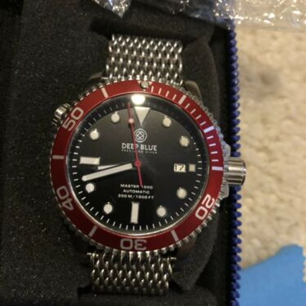 DEEP BLUE MASTER 1000 AUTOMATIC DIVER RED BEZEL -BLACK DIAL | WatchCharts