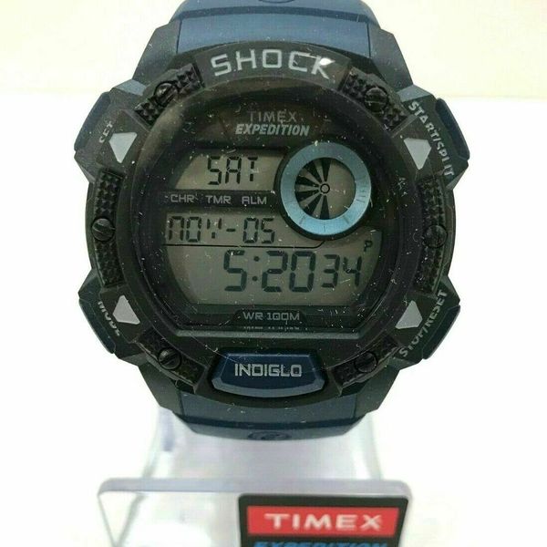 **NEW** TIMEX Expedition Base Shock WR100M Indiglo Men's Watch ...
