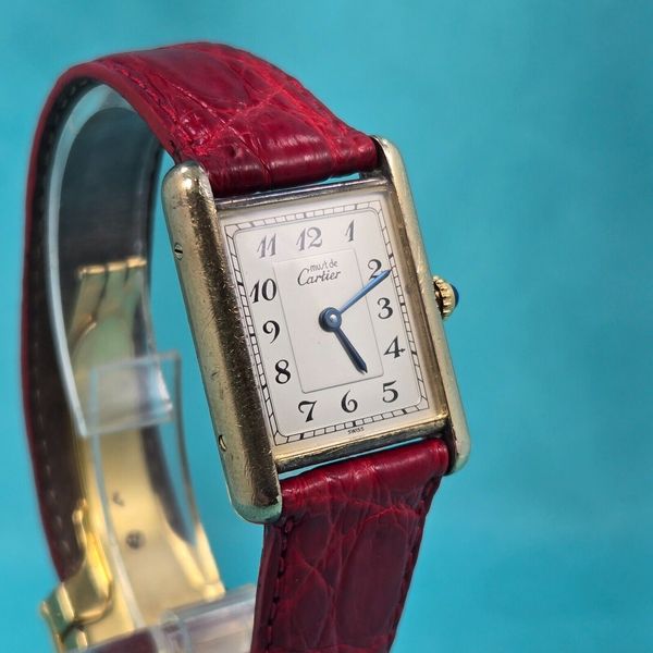 Cartier Paris Vermeil Tank Ref 59005 925 23mm Quartz Unisex Watch ...