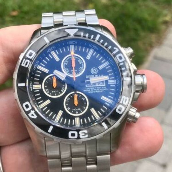 Deep Blue DayNight 65 T100 Swiss Valjoux 7750 Automatic Chronograph ...