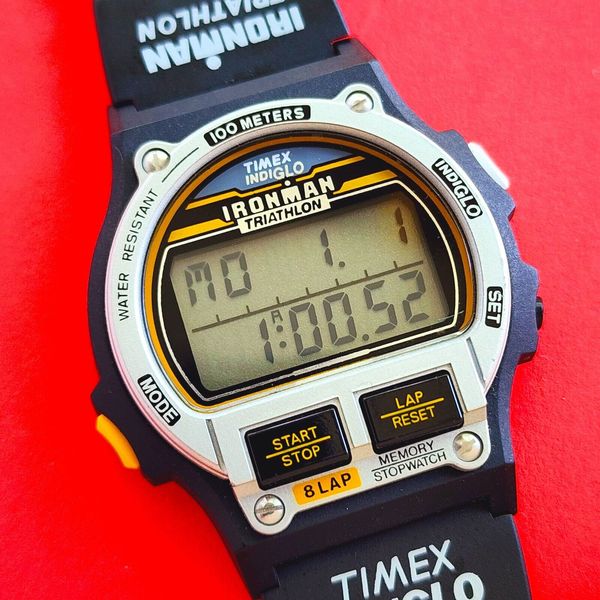 Timex Ironman Watch Vintage Indigo Triathlon Original Ruber Band Iron ...