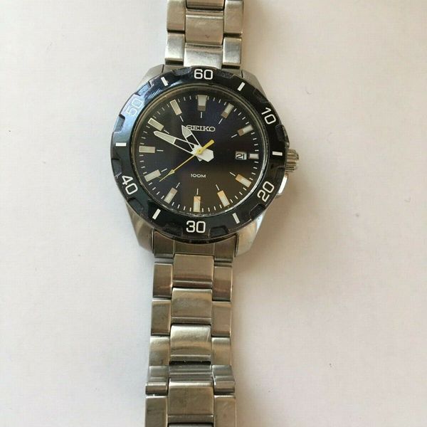 SEIKO SPORT 100M DATE DIVERS MENS WATCH 7N42-0EF0 BLUE (SN 8N1523 ...