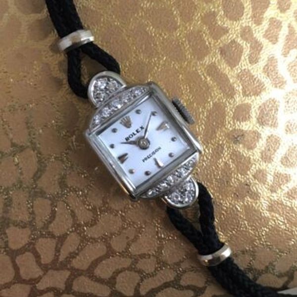VERY PRETTY VINTAGE ROLEX 18K & DIAMOND LADY'S PRECISION WATCH c.1960 ...