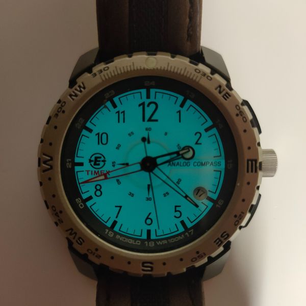 Timex Expedition Analog Compass Mens Watch Indiglo 301 PR WR100M New ...
