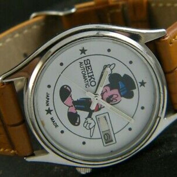 OLD VINTAGE SEIKO 5 AUTOMATIC CARTOON DIAL JAPAN MEN'S D/D WATCH 432f ...