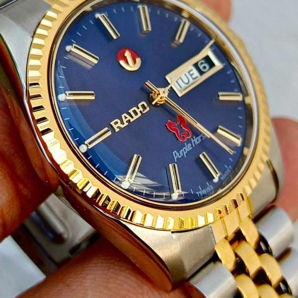 Rado purple Horse Blue dial two ton Automatic Mens watch | WatchCharts ...