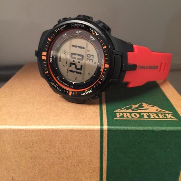 FS: Casio Protrek PRW3000 triple sensor. black/orange | WatchCharts