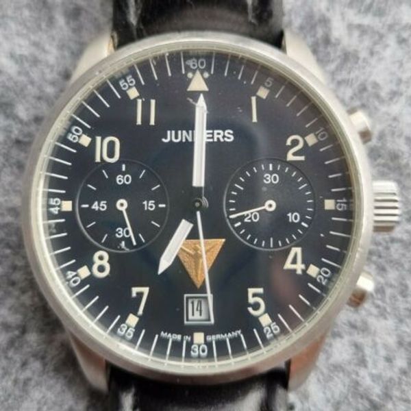 Junkers Chronograph Poljot 3133, Pilot's Watch, Glass Base, Aviator 38 ...