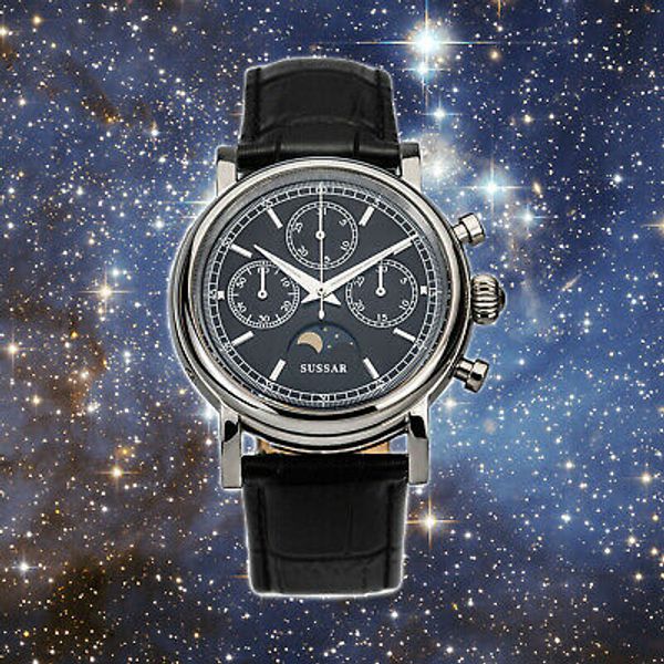 Sussar Moonphase Moon Phase Chronograph Watch Seagull 1963 Sapphire ...