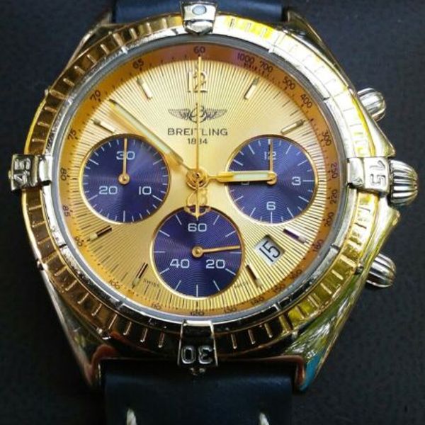 Breitling Windrider Chrono Sextant D55047 W/18K SOLID GOLD BEZEL ...