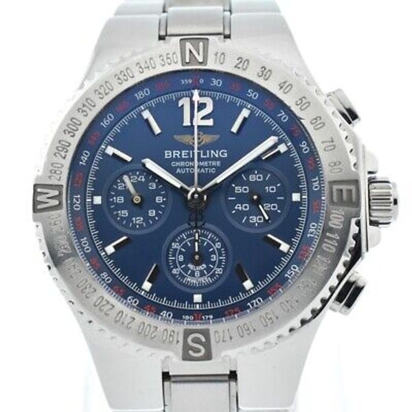 BREITLING Hercules A39362 Chronograph blue Dial Automatic Men's Watch R ...