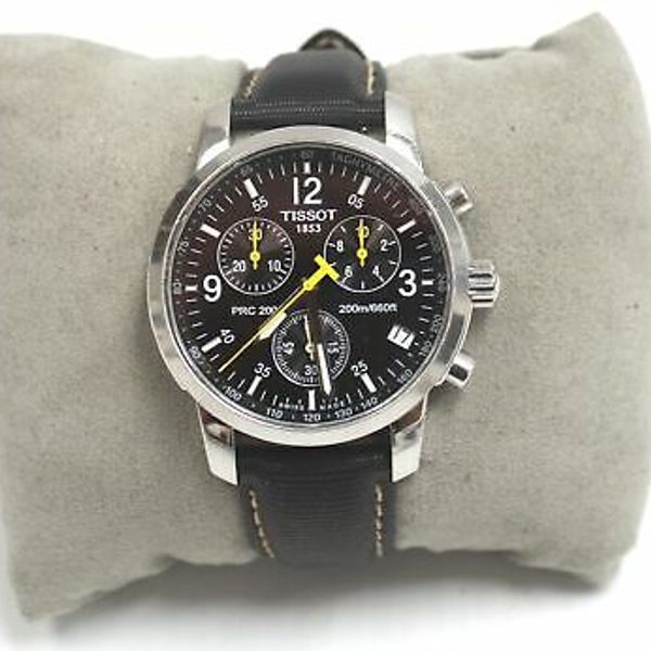 Men's TISSOT PRC 200 Black Dial Chronograph Swiss Made Wristwatch - A32 | WatchCharts Marketplace