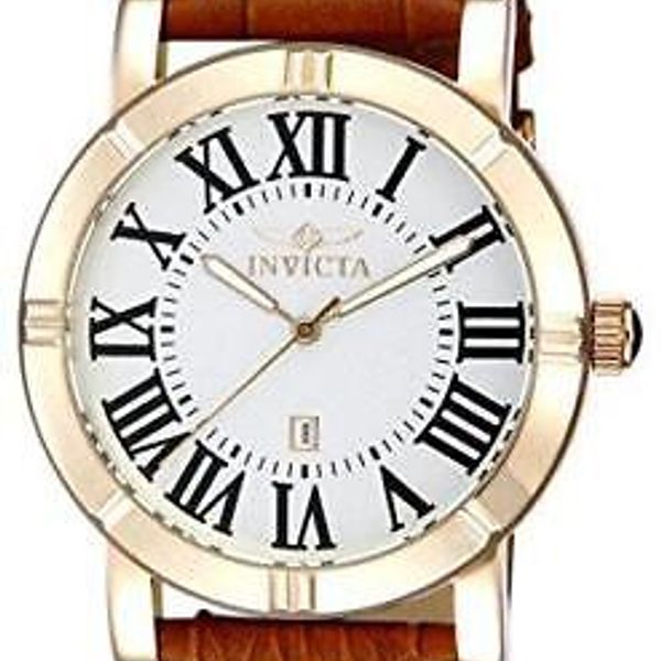 Invicta Men's 13971 Specialty Silver Dial Brown Leather Watch ...