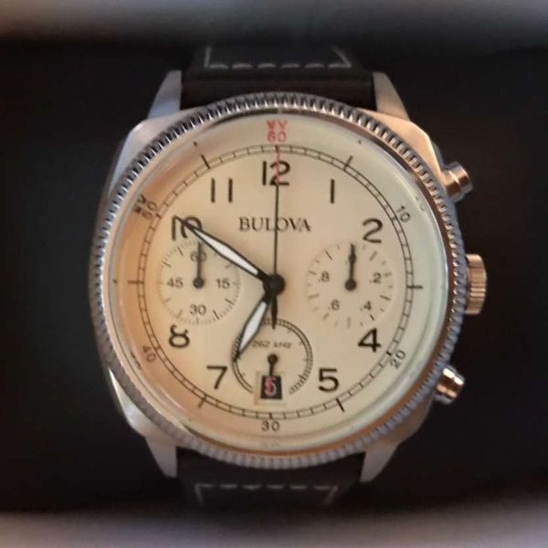 Bulova Military Chronograph C877852 UHF Quartz Menâ s Watch Stainless ...