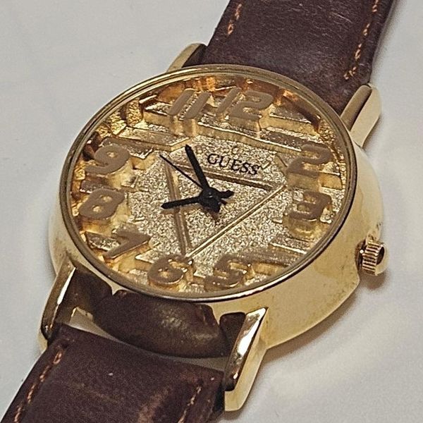 Unique Vintage GUESS Watch Gold Tone Raised Numbers | WatchCharts ...