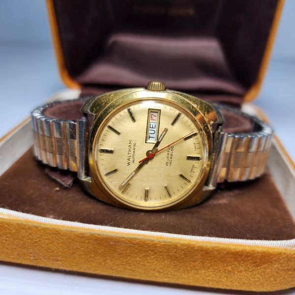 Vintage WALTHAM 25 Jewels Automatic Watch - Swiss Made In Box - READ ...