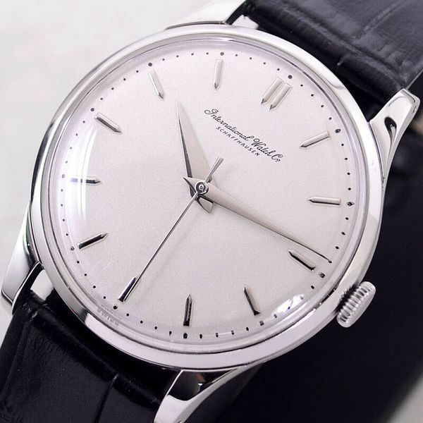 VINTAGE IWC Schauffhausen MANUAL SILVER DIAL DRESS MEN'S WATCH ...