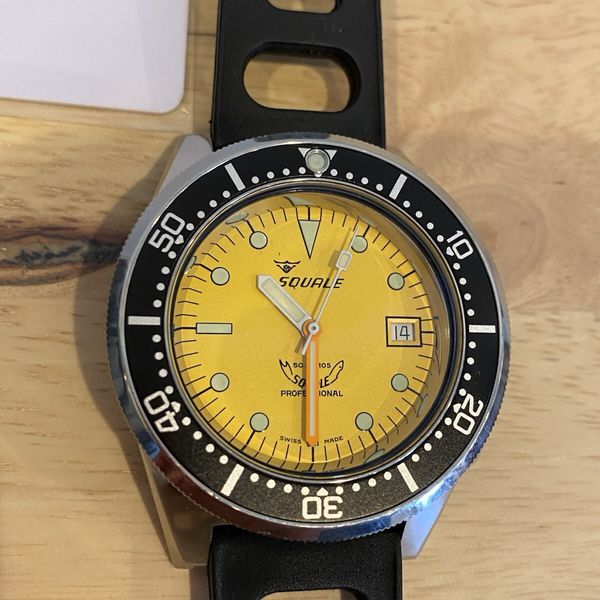Squale 1521A 50 Atmos Yellow Limited Edition Automatic Dive Watch ...