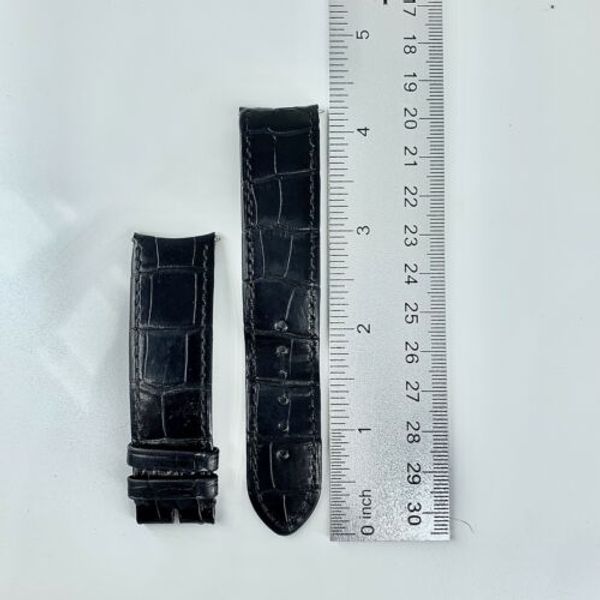 FACTORY STRAP - FP JOURNE 20mm x 19mm Curved Lug Black Alligator Watch ...