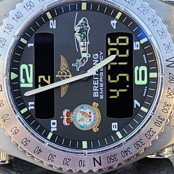 Breitling Emergency E56121 Royal Air Force RAF Logo Titanium 43mm ...