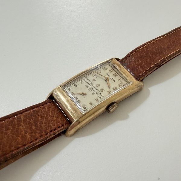 Rare Vintage Gruen Doctors Watch Long/Curved 10K Gold Filled Cal 500 As ...