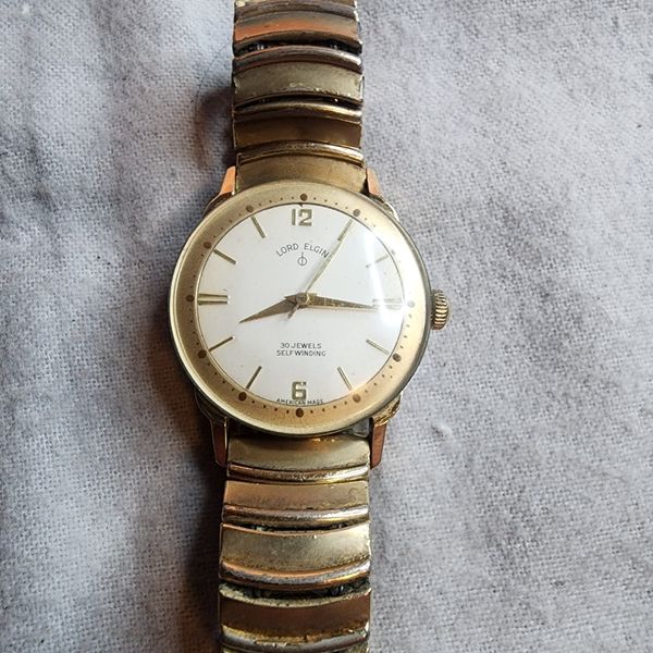 Vintage Lord Elgin 30 Jewels Self-Winding Wristwatch 10 KT GF Case ...