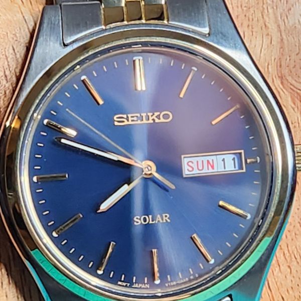 Seiko Men's Solar-Powered Watch Stainless, 2 tone, Model V158-0AA0 w ...