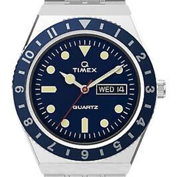 Timex Men's Watch Dial & Top Ring with Stainless Steel Bracelet Blue ...