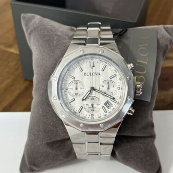 BULOVA Quartz Stainless Steel 262 kHz Chronograph Men's Watch - 96B408 ...