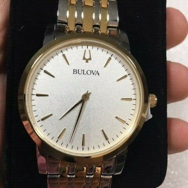 Bulova 98A208 Men's White Dial Two Tone Stainless Steel Watch ...